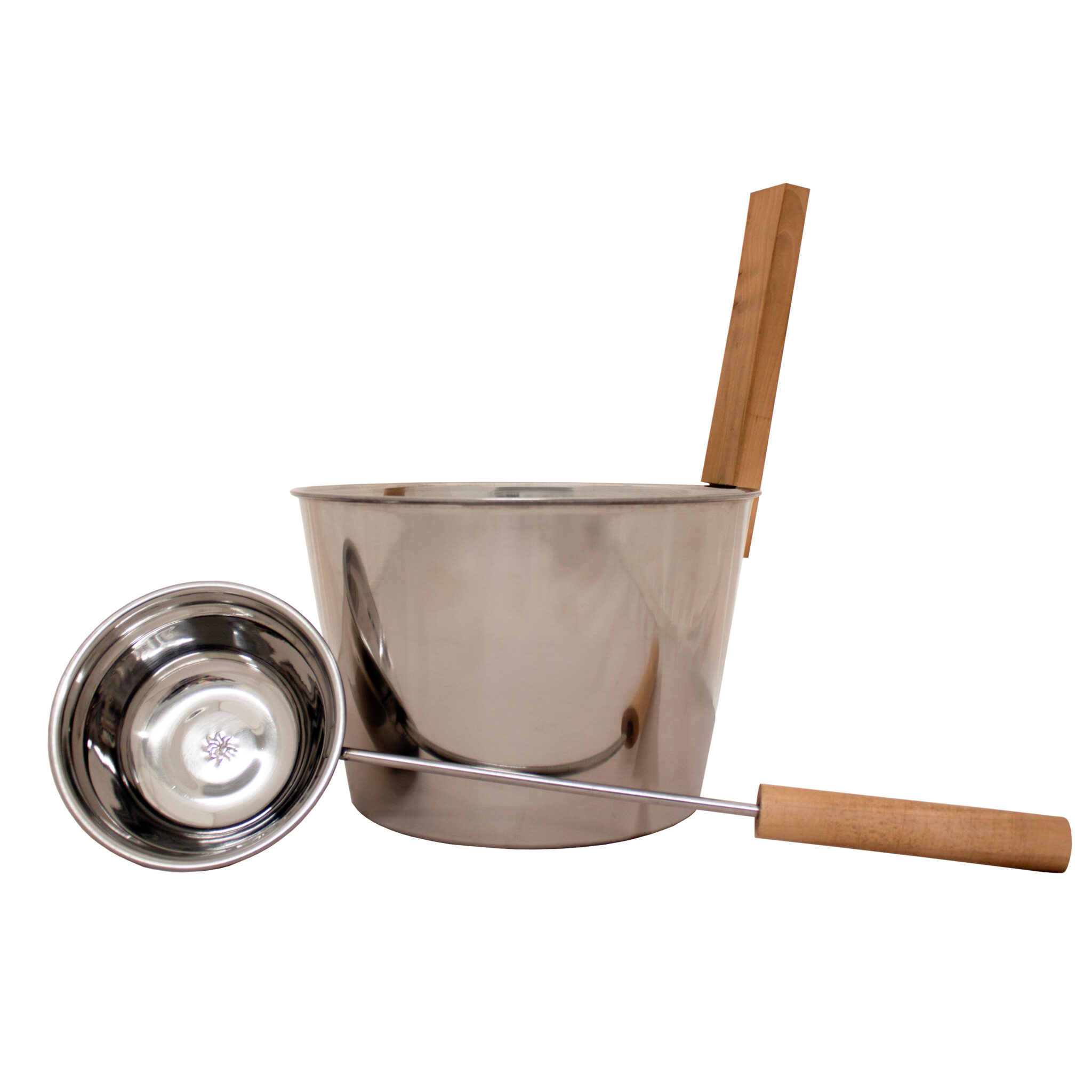 Sauna bucket and ladle, steel - Emendo
